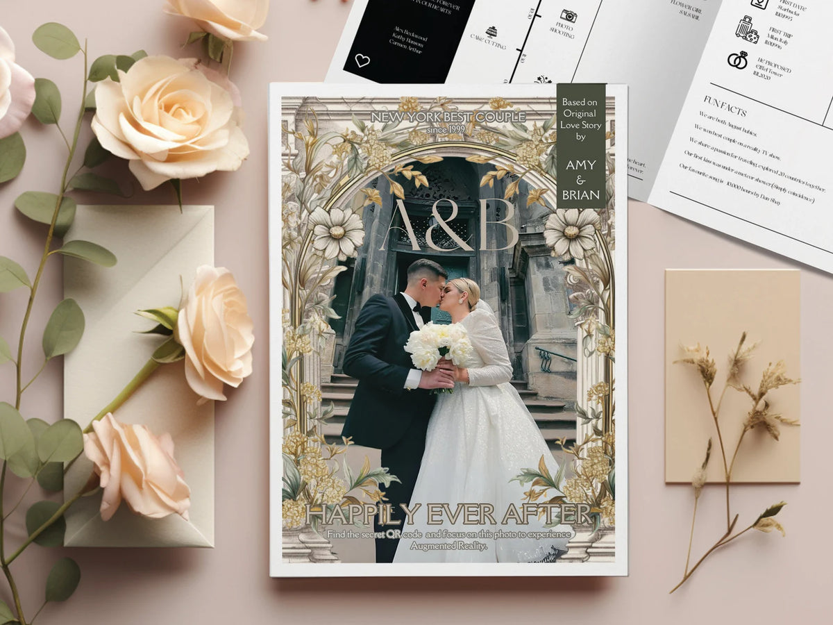 Book Cover Wedding Program | Unique Wedding Invite Design