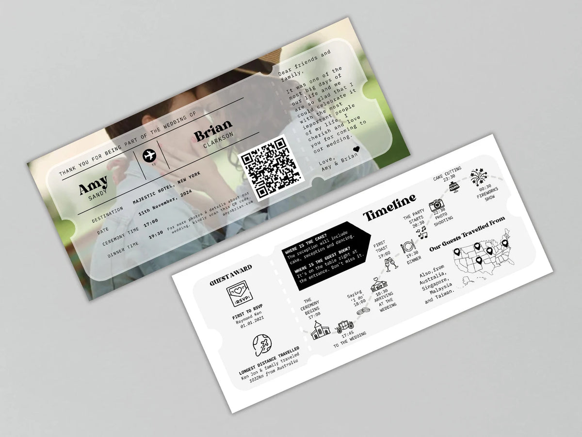 Passport Menu Card and Wedding Program