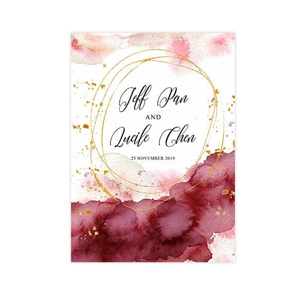 Buy Shades of Red Wedding Card, Modern Gold Wedding Invitations Online 2020